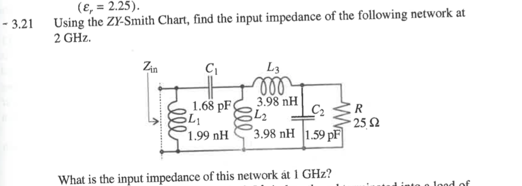 Solved (e, 2.25). 3.21 Using the ZY-Smith Chart, find the | Chegg.com