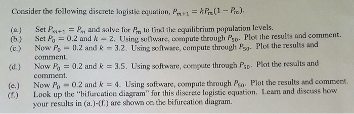 Solved Consider the following discrete logistic equation, | Chegg.com