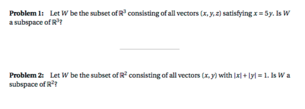 Solved Let W be the subset of R^3 consisting of all vectors | Chegg.com