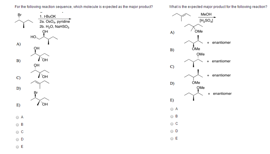 Solved For The Following Reaction Sequence Which Molecule