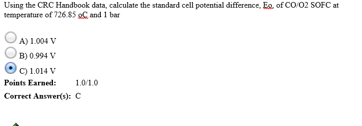 Solved Using the CRC Handbook data, calculate the standard | Chegg.com