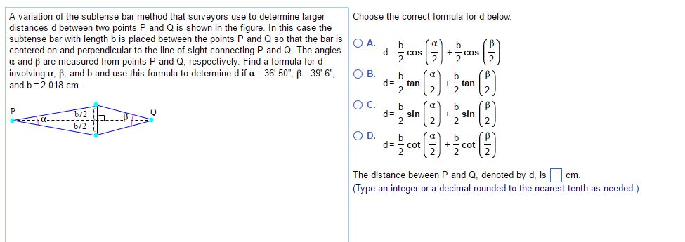 Solved A variation of the subtense bar method that surveyors | Chegg.com