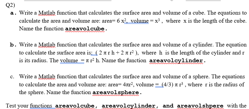 Solved Q20 a. Write a Matlab function that calculates the | Chegg.com