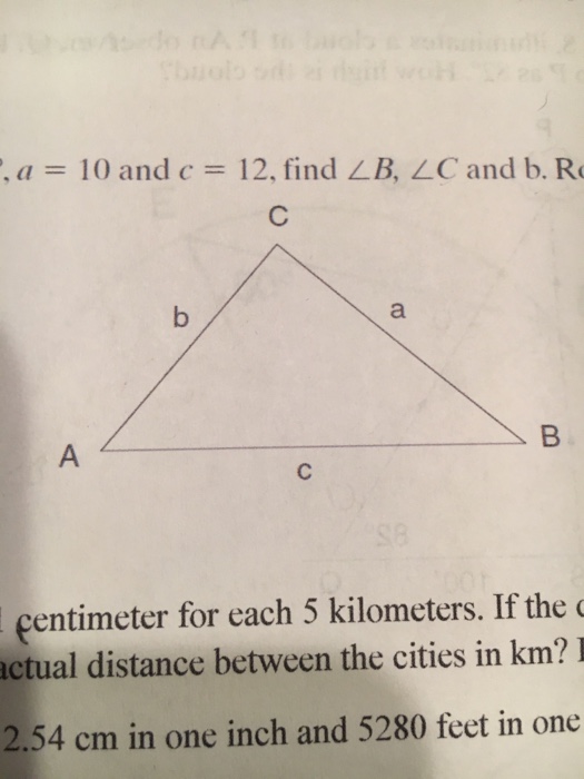 Solved In (triangle) ABC, if (angle) A = 50•, a= 10 and c = | Chegg.com