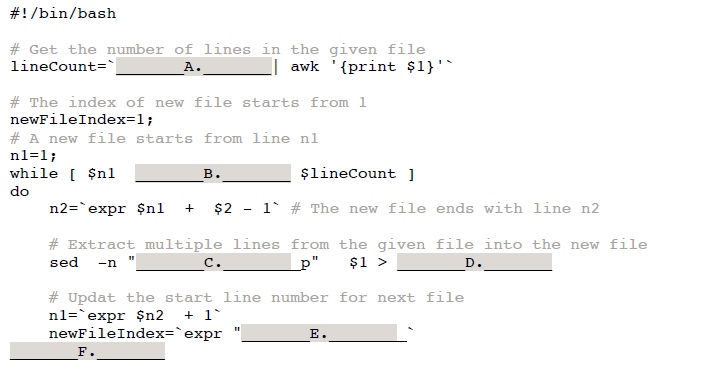 Solved (6 points) The following shell script mysplit is used | Chegg.com