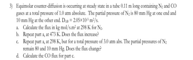 Solved Equimolar counter-diffusion is occurring at steady | Chegg.com