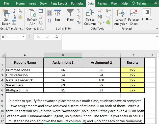 Solved File Home Insert Draw Page Layout FormulasD Data | Chegg.com
