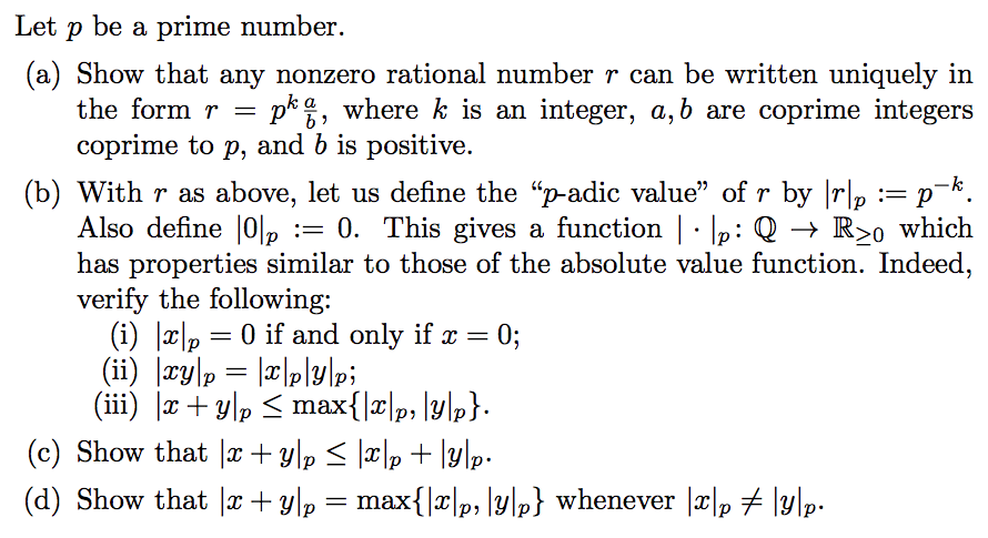 Solved Let p be a prime number. a) Show that any nonzero | Chegg.com