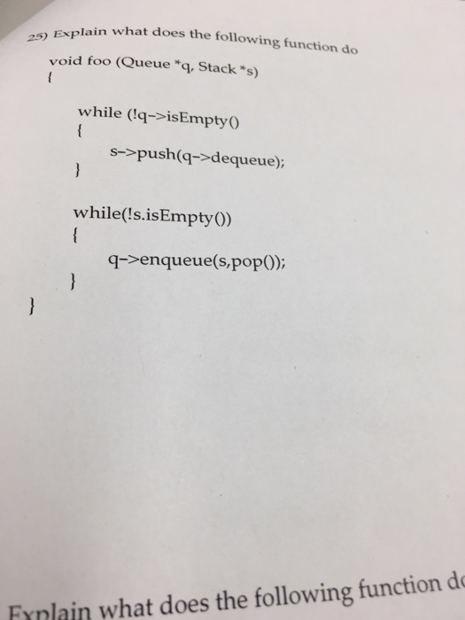 Solved Explain what does the following function do void | Chegg.com