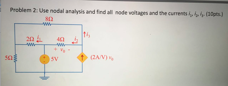 Solved Use nodal analysis and find all node voltages and the | Chegg.com