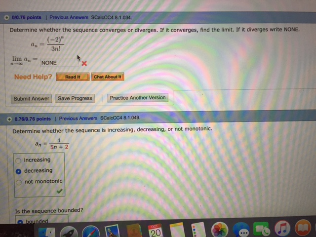Solved Determine whether the sequence converges or diverges. | Chegg.com