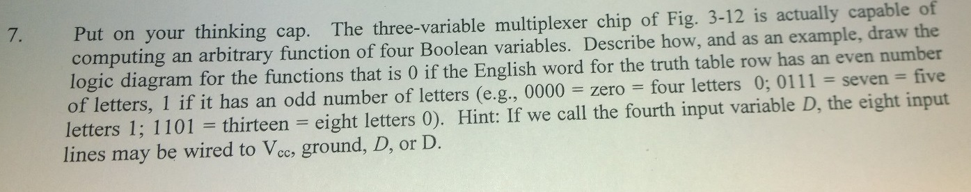 Put on your thinking cap. The three-variable | Chegg.com