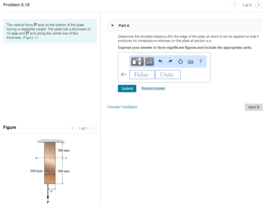 Solved Problem 8.18 1 of 3 The vertical force P acts on the | Chegg.com