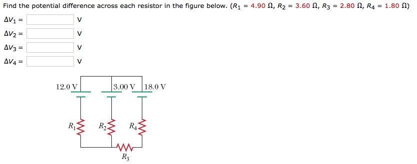Solved Find the potential difference across each resistor in | Chegg.com