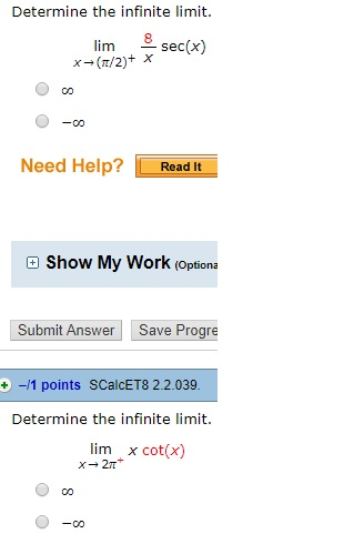 Solved Determine the infinite limit. lim_x rightarrow | Chegg.com