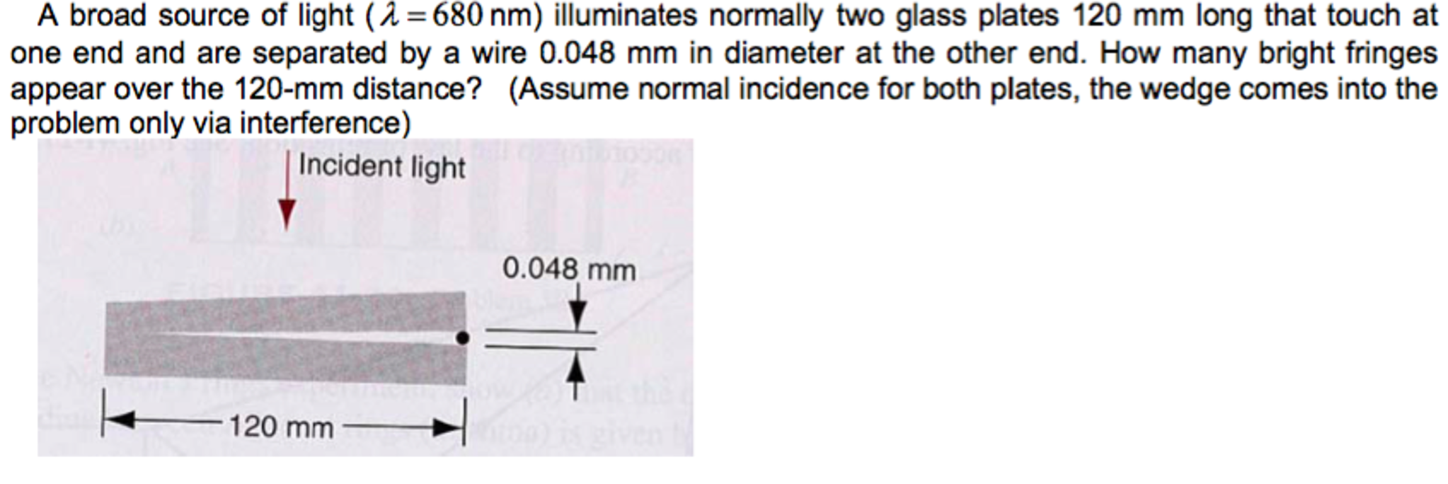 Solved A broad source of light (lambda = 680nm) illuminates | Chegg.com