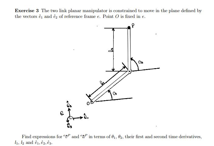 Solved The two link planar manipulator is constrained to | Chegg.com