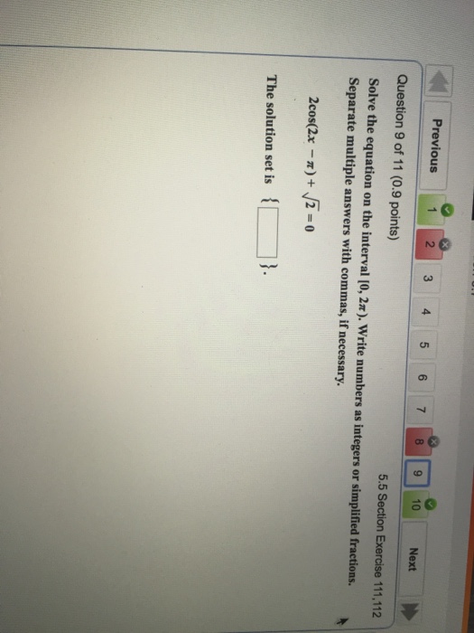 Solved Solve the equation on the interval [0, 2 pi). Write | Chegg.com