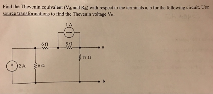Solved Find the Thevenin equivalent (Vth and Rth) with | Chegg.com