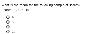 Solved What is the mean for the following sample of scores? | Chegg.com