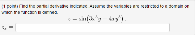 Solved Find the partial derivative indicated. Assume the | Chegg.com