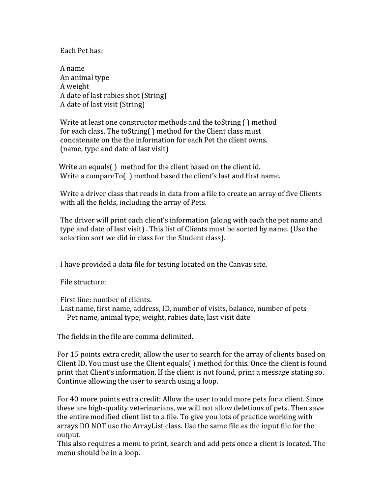 Purpose: To practice writing a class that uses | Chegg.com