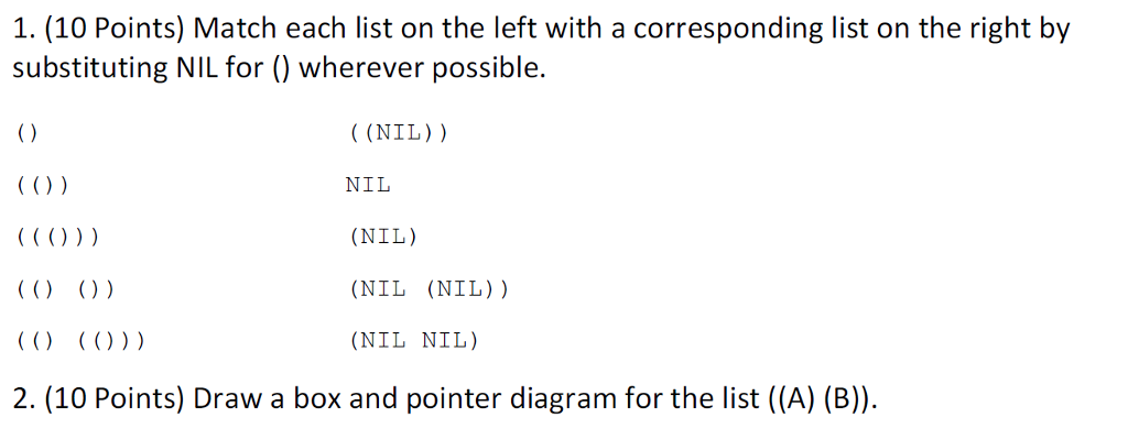 Solved Match each list on the left with a corresponding list | Chegg.com