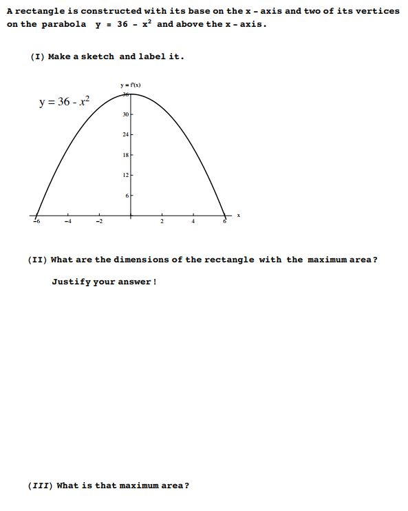 Solved A rectangle is constructed with its base on the x - | Chegg.com