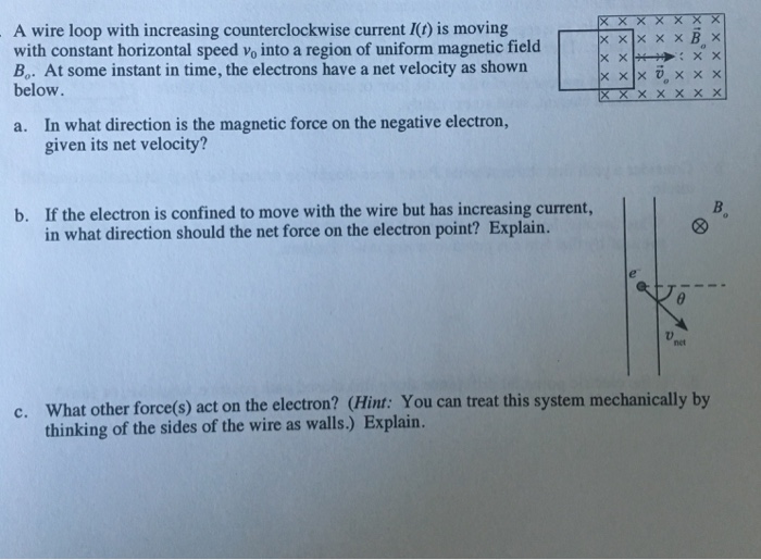 Solved A wire loop with increasing counterclockwise current | Chegg.com