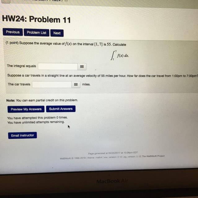 Solved HW24: Problem 11 Previous Problem ust Next f(x) The | Chegg.com