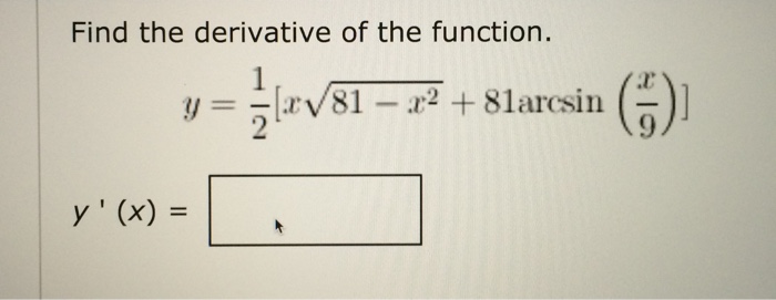 Solved Find the derivative of the function. y = 1/2 [x root | Chegg.com