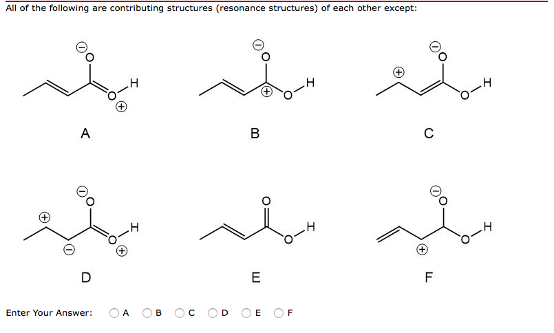 Solved All of the following are contributing structures | Chegg.com