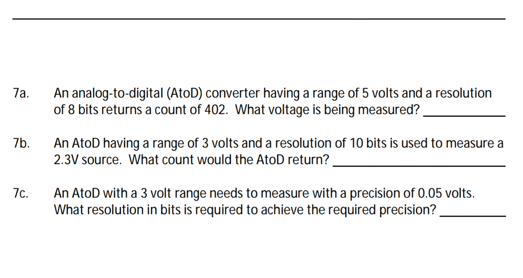 Solved An analog-to-digital (AtoD) converter having a range | Chegg.com