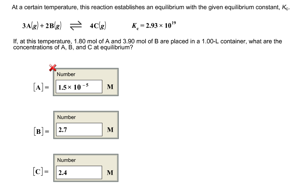 Solved At a certain temperature, this reaction establishes | Chegg.com
