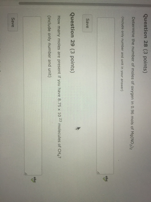 Solved Determine the number of moles of oxygen in 0.96 mols | Chegg.com