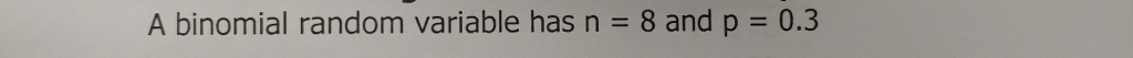 Solved A Binomial Random Variable Has N 8 And P 03 5027