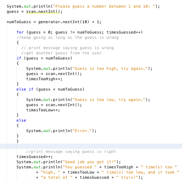Solved need to get my program to have the user play the game | Chegg.com
