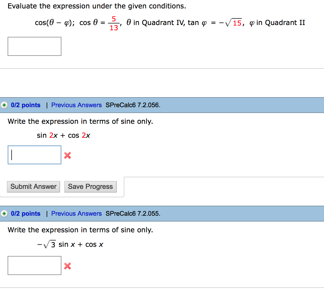 Solved Evaluate the expression under the given conditions. | Chegg.com