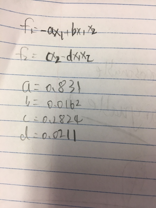 MATLab question how to PLOT the nullclines | Chegg.com