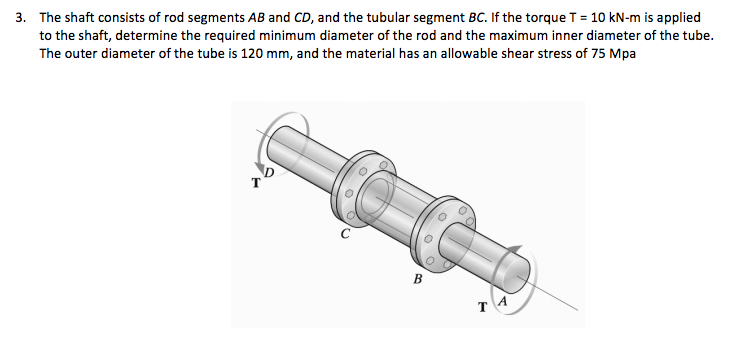 Solved The shaft consists of rod segments AB and CD, and the | Chegg.com