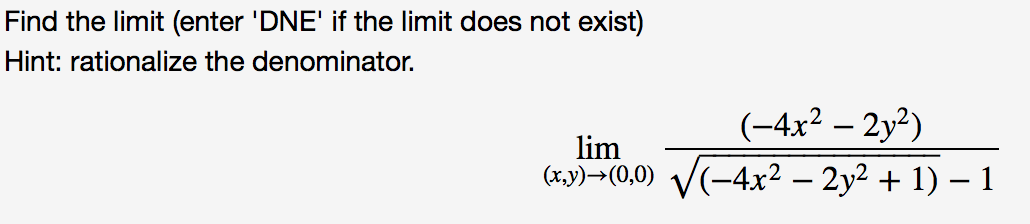 Solved Find the limit (enter ?DNE? if the limit does not | Chegg.com
