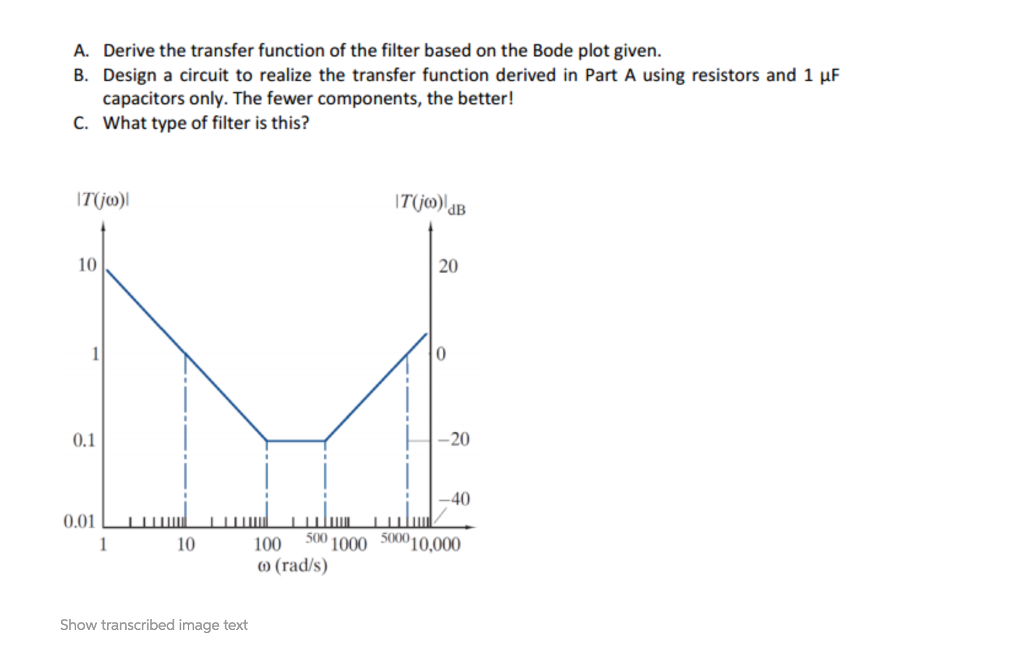 Solved A. Derive the transfer function of the filter based | Chegg.com