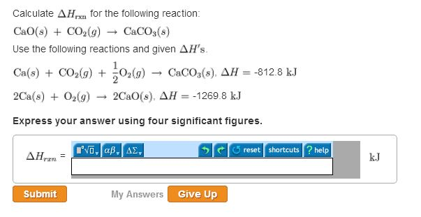Solved Calculate Delta Hrxn for the following reaction: | Chegg.com