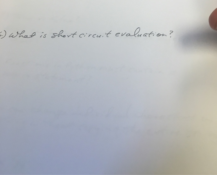 Solved What is short circuit evaluation? | Chegg.com