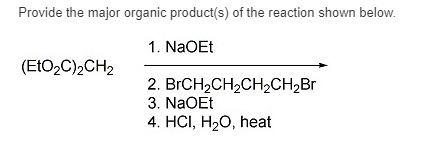 Solved Provide the major organic product(s) of the reaction | Chegg.com