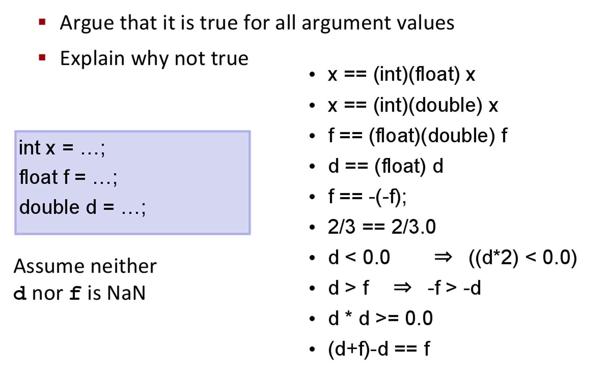 Argue that it is true for all argument values | Chegg.com
