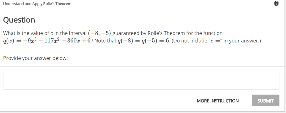 Solved Understand and Apply Rolle's Theorem Question What is | Chegg.com
