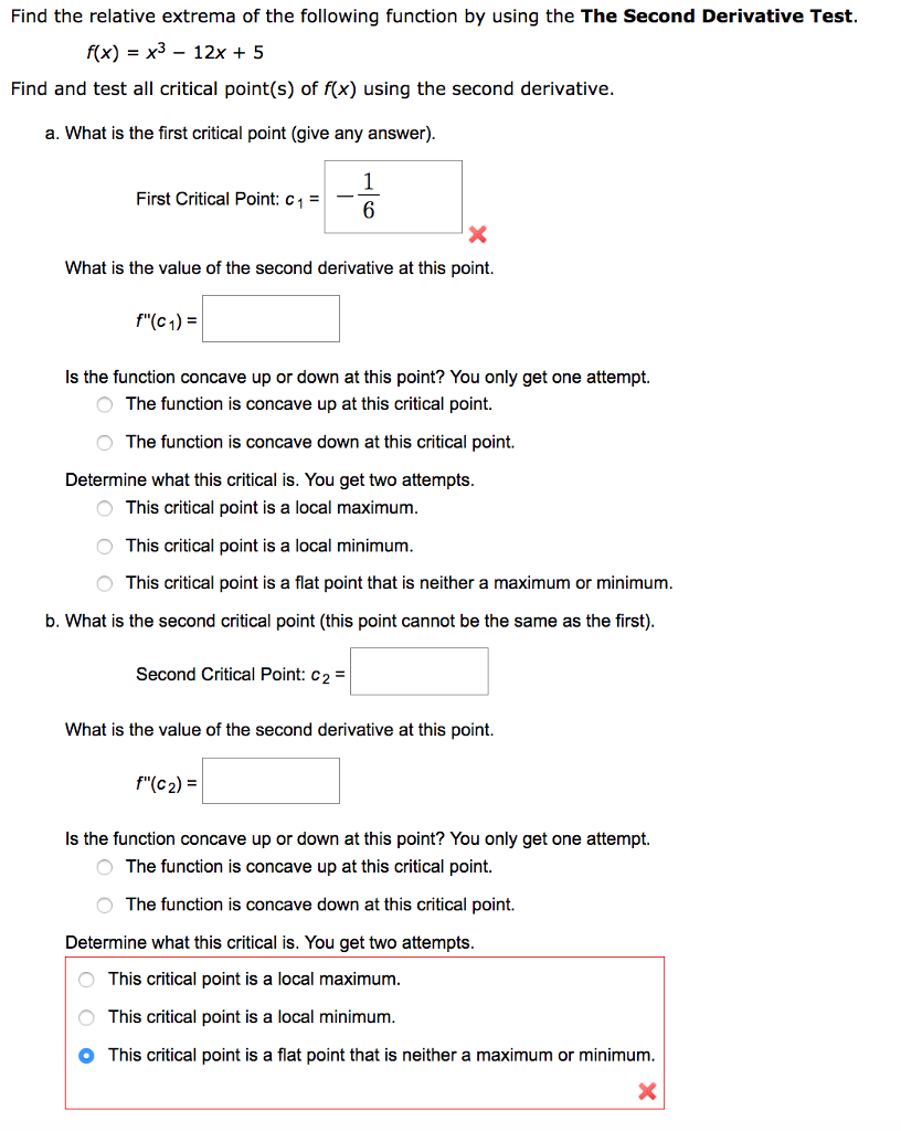 Solved Find the relative extrema of the following function | Chegg.com