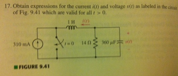 Solved 17. obtain expressions for the current i() and | Chegg.com