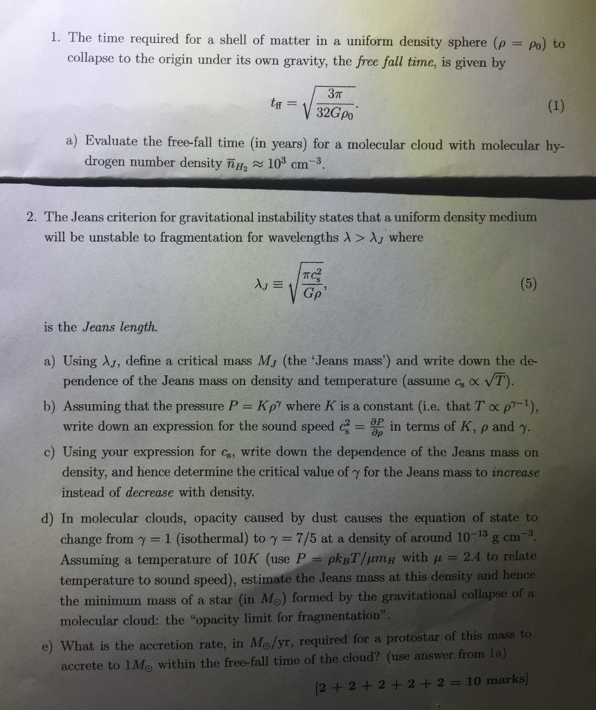Solved The time required for a shell of matter in a uniform | Chegg.com